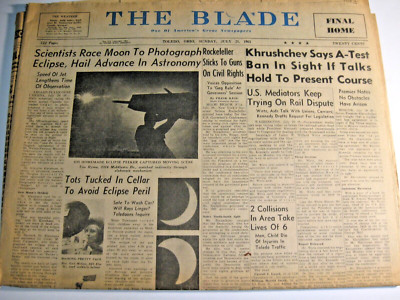 1963 Moon Eclipse Newspaper | eBay