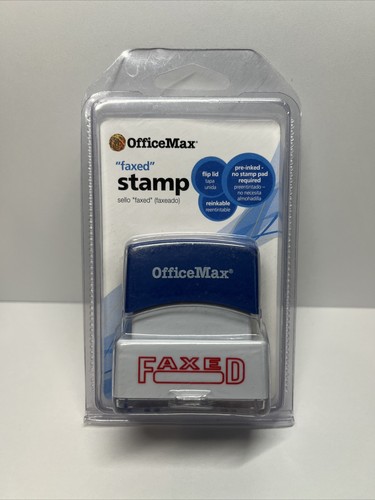 Office Max Faxed Stamp Pre-Inked Reinkable Flip Lid - New Fast Shipping ...