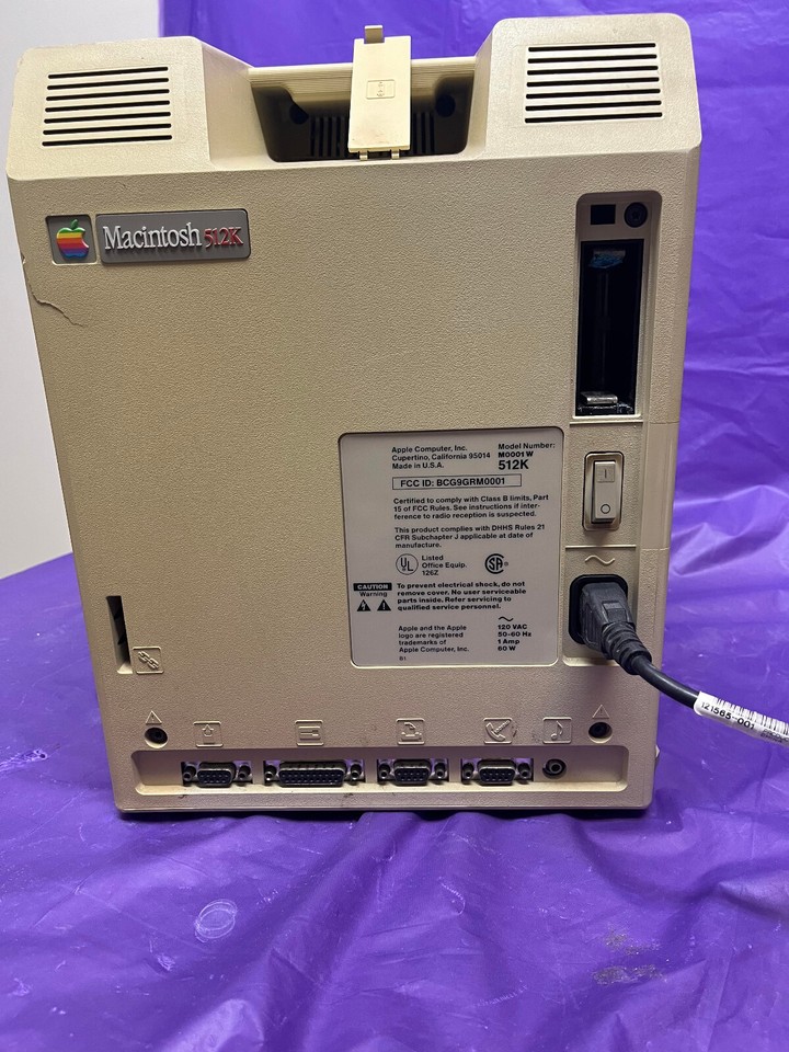 Vintage Apple Macintosh 512K M0001 Computer Working | eBay