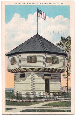 Mad ANTHONY WAYNE BLOCK HOUSE Buried Here ERIE PA Postcard Pennsylvania ...