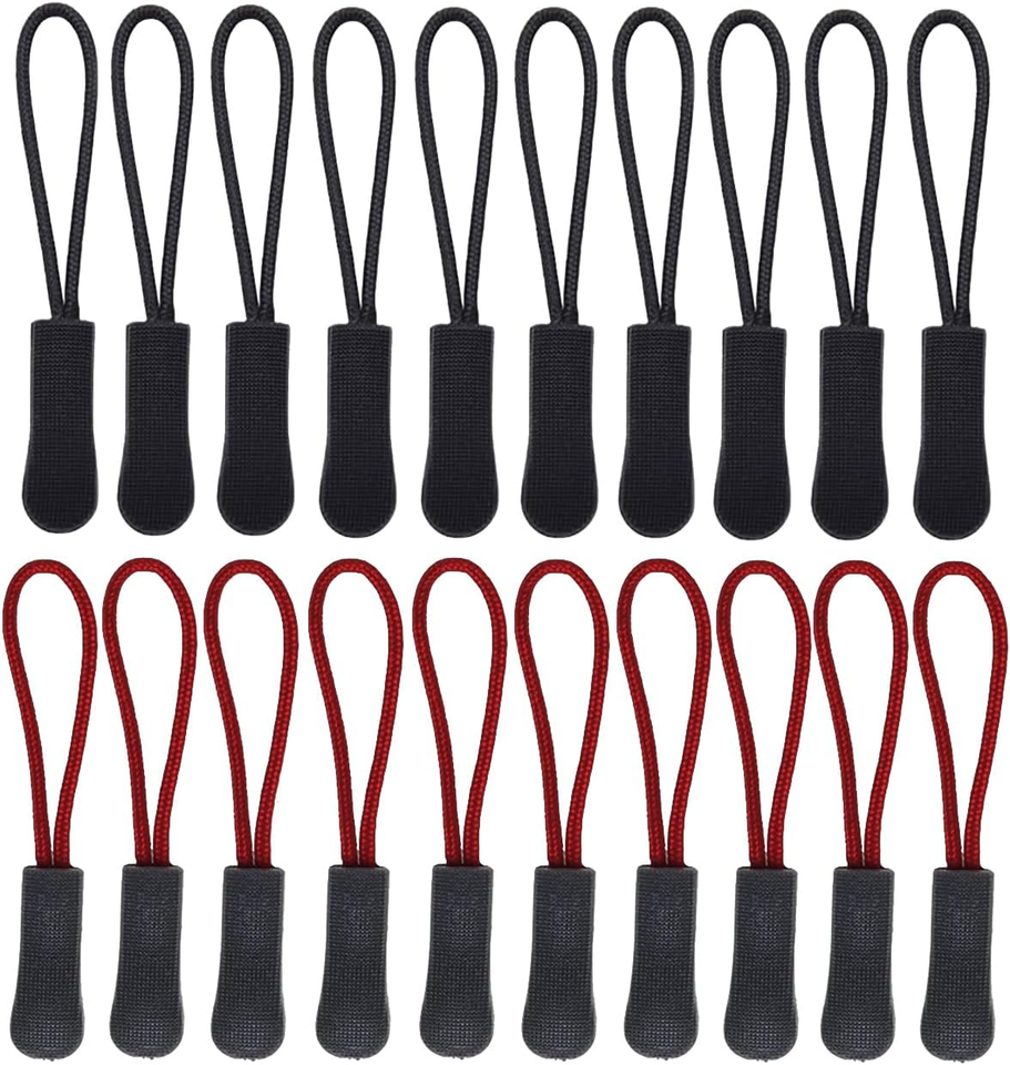 20 Pack Zip Tags Cord Pulls - Replacement for Backpacks, Bags, Luggage ...