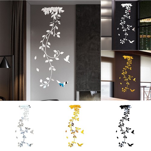 Wall sticker Art Background DIY Decal Decor Home Leaf Mirror Modern ...