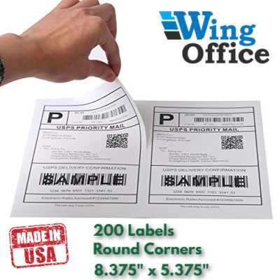 Wing Office - 200 - Shipping Labels - 8.375" x 5.375" - Self Adhesive ...