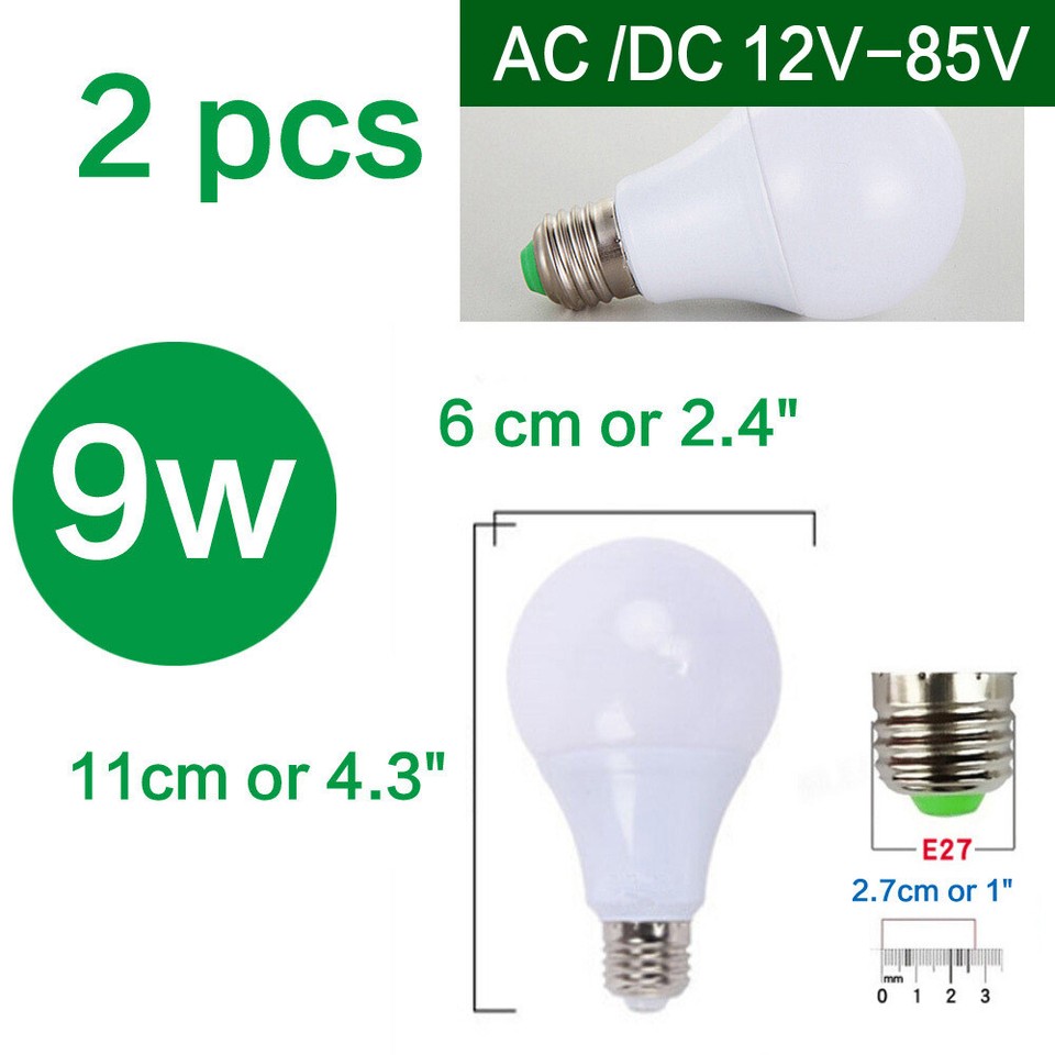 E27 Screw Bulb Light Power Saving White Lamp Color Light 12v-85v 110v ...