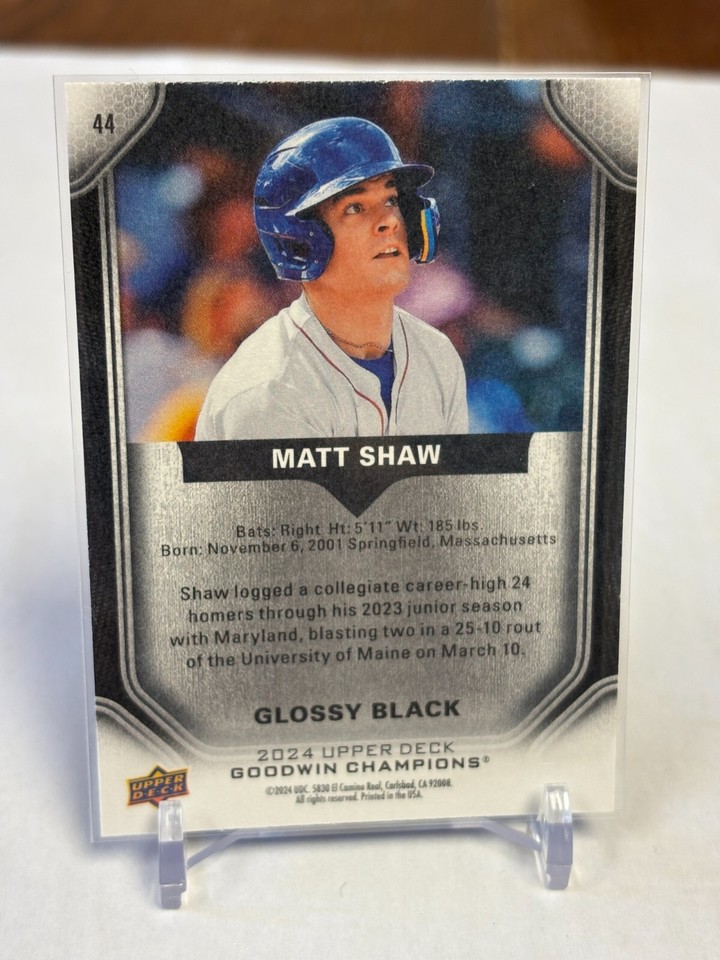 2024 Upper Deck Goodwin Champions #44 Matt Shaw (Glossy Black) | eBay