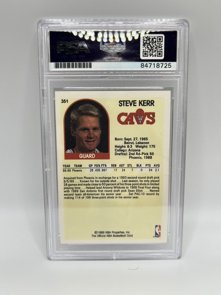 1989 Hoops STEVE KERR signed rookie card #351 | Bulls/Warriors ...