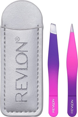 Revlon Mini Tweezer Set To Go, Slant and Point Tip Tweezers, Made with ...