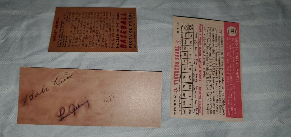 MICKEY MANTLE BABE RUTH ASSORTED AUTOGRAPH REPRINT RARE BASEBALL CARDS ...
