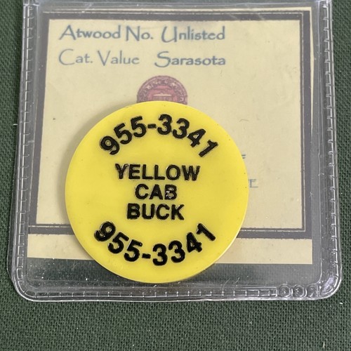 Obsolete Yellow Cab Buck Token Sarasota Florida $1 Scrip Taxi Transit ...