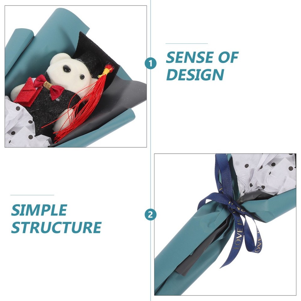 Graduation Bear Doll Bouquet Graduation Themed DIY Floral Arrangement ...