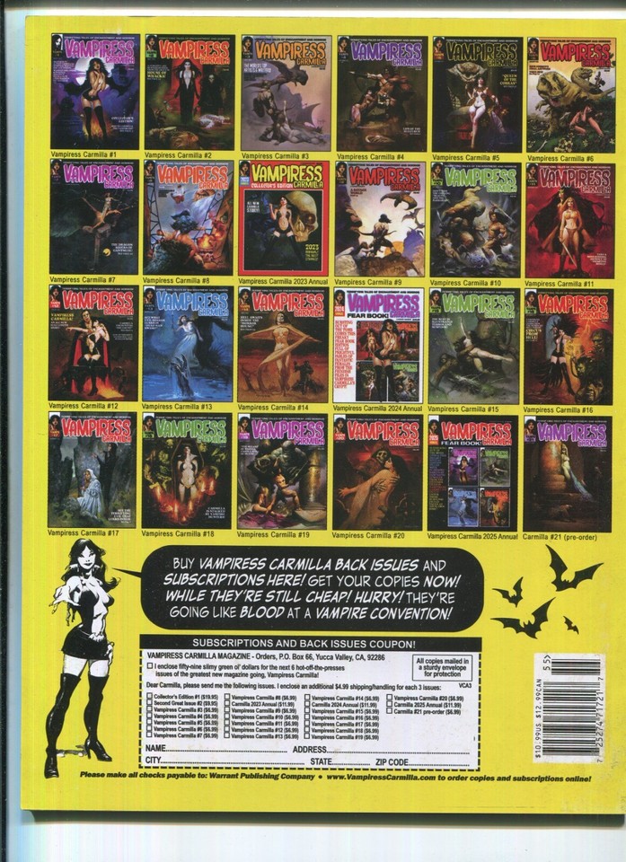 VAMPIRESS CARMILLA MAGAZINE 2025 ANNUAL SANJULIAN/KEN KELLY COVER ...