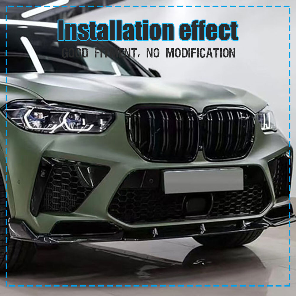 For BMW F86 X6M F85 X5M 2019 UP ABS Glossy black Front Bumper Lip ...