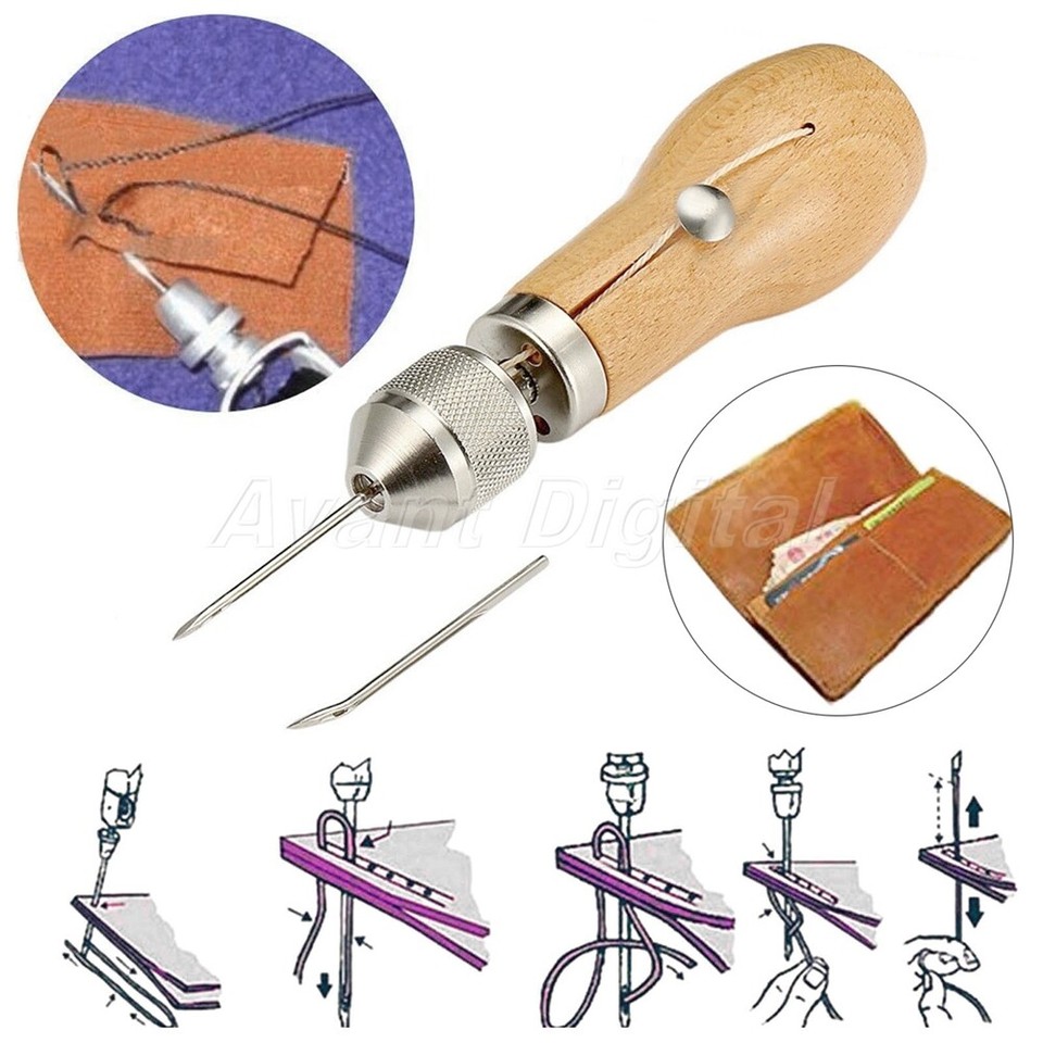 Hand Sewing Machine Awl Needle Thread Edge Stitching Belt Strip DIY ...