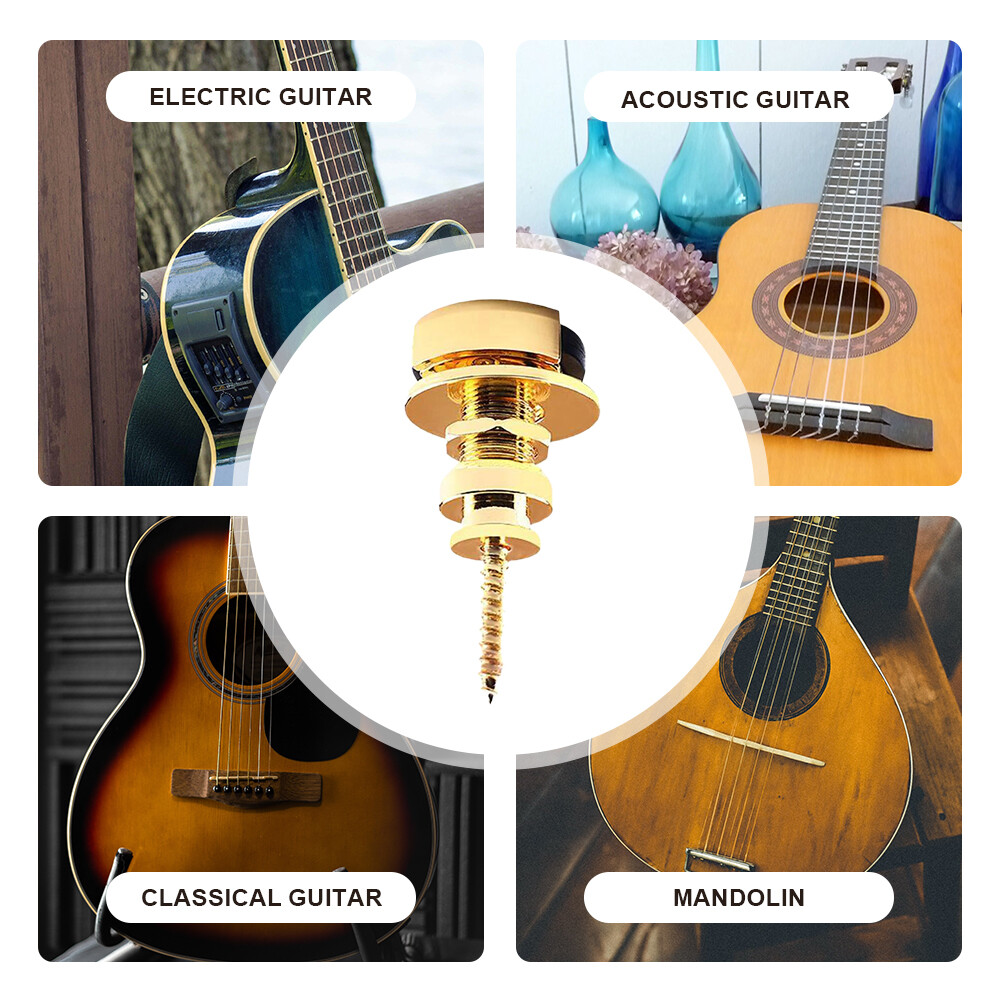 2 Pcs Guitar Strap Locks with Mounting Screws Security Strap Lock (Gold ...