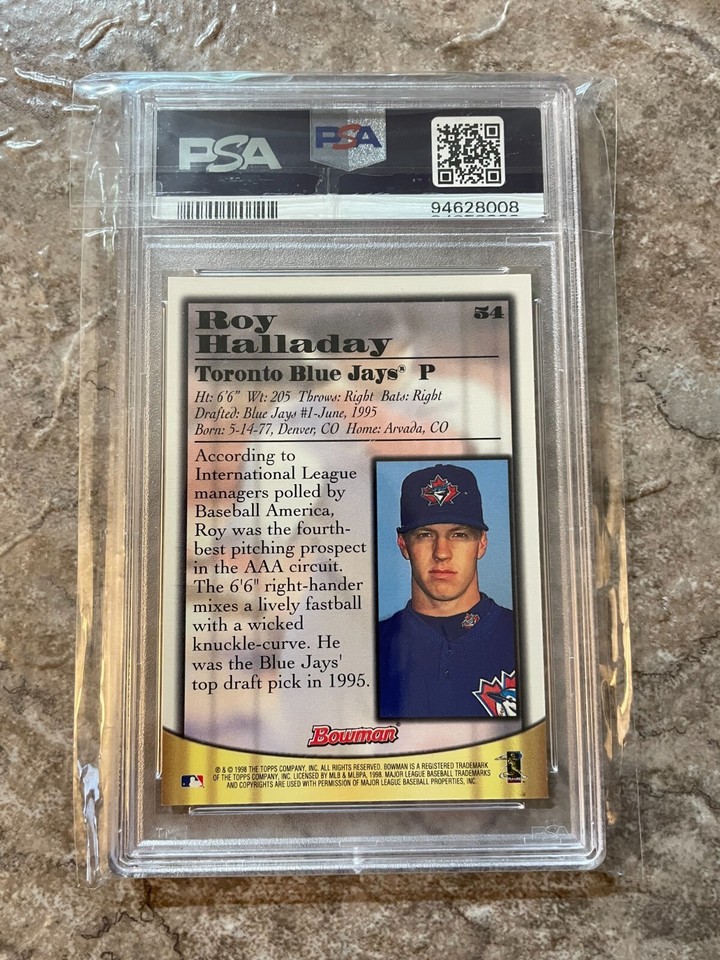 1998 Bowman Roy Halladay Silver Rookie Auto PSA 9 AUTO 10 | eBay