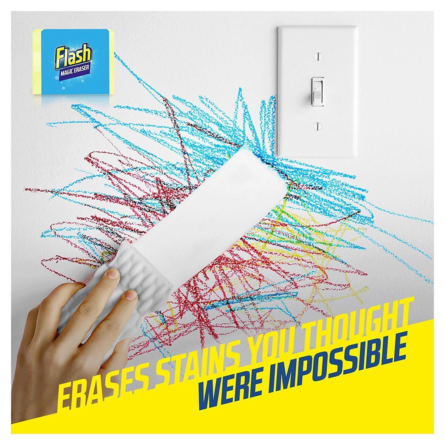 2x Flash Magic Eraser Extra Power Household Cleaner Tough Surface Stain ...