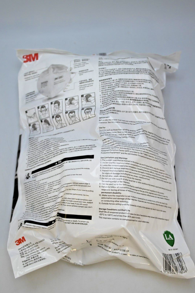 3M 9505+ KN95 Particulate Respirators (Dual Earloop/Headband, No Valve ...
