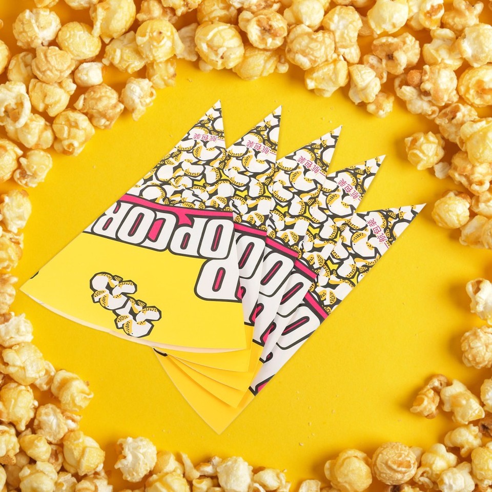 100 Pcs Popcorn Paper Bags Cone Shape Triangle Paper Treat Bags for ...