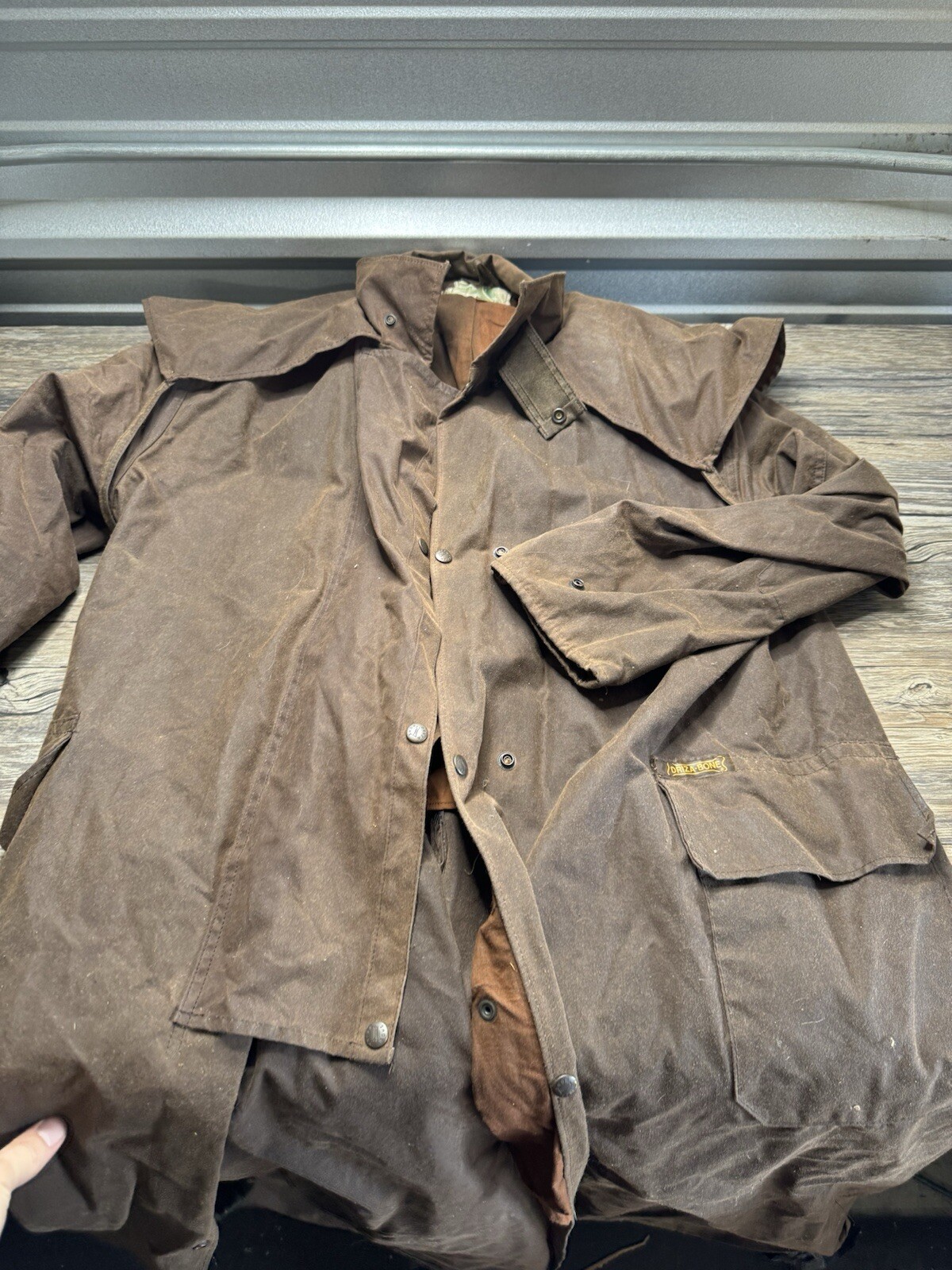 DRIZA-BONE Unisex Black Oil Skin Long Riding Coat Size 9 Made In ...