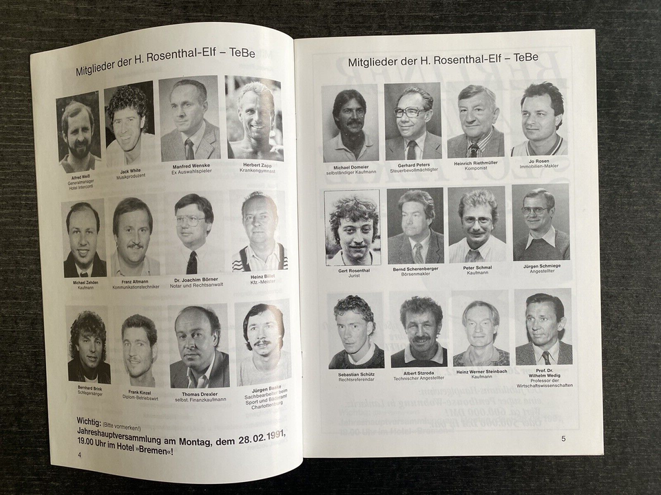 1991 HT - Fußball-hallen-turnier Hans-Rosenthal-Elf Di Tennis Borussia ...