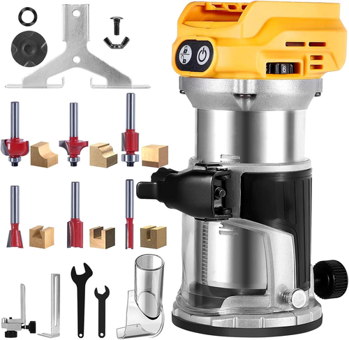Cordless Trim Router 20V MAX Compatible, 6-Speed 30,000 RPM Woodworking ...