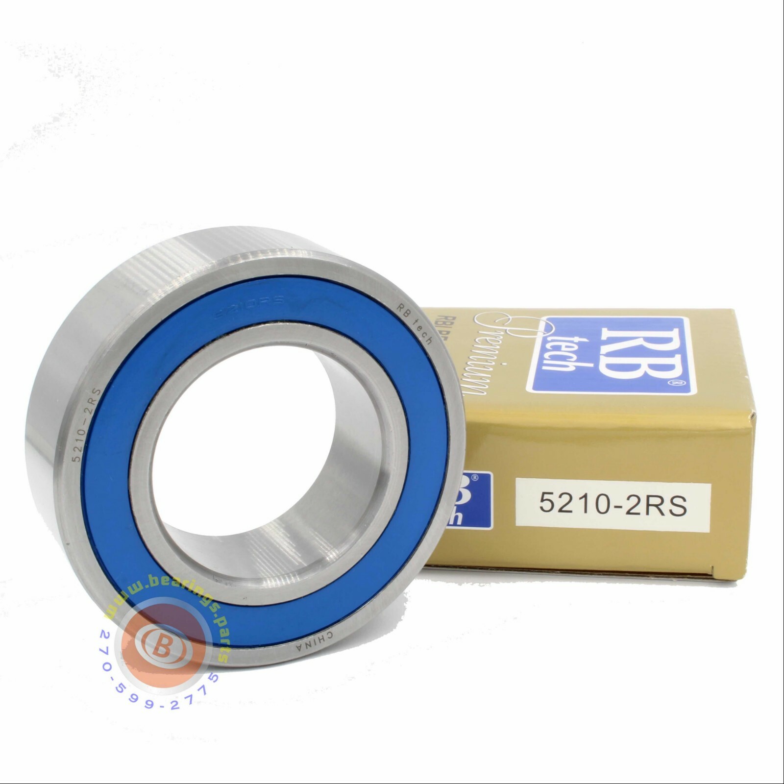 5210 2RS Double Row Sealed Angular Contact Bearing 50mm x 90mm x 30.2mm ...