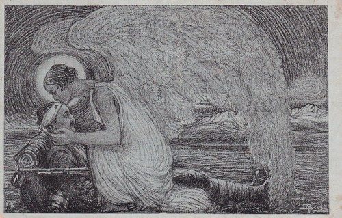 A3139) WW1, ANGELO SOCCORRE UN SOLDATO FERITO. ILLUSTRATORE BUSI ...