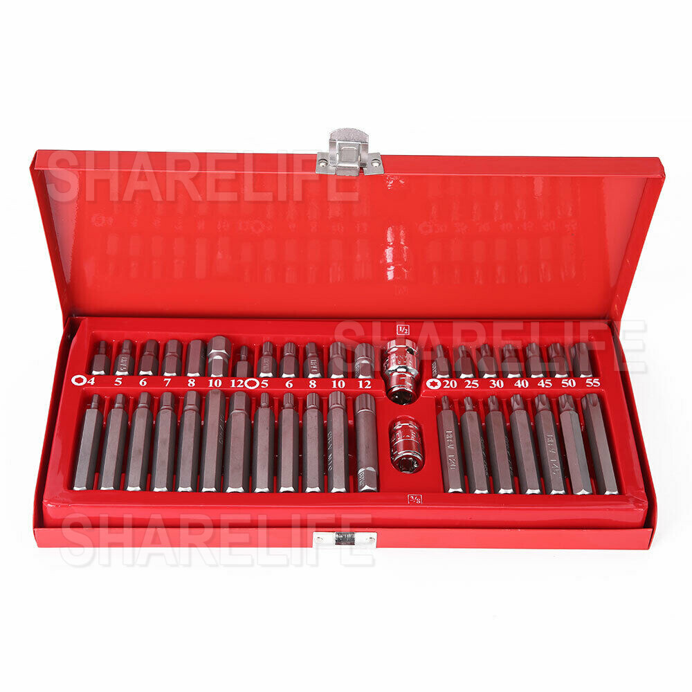 40 x Allen Key Set Socket Bit 3/8"&1/2" Drive Long Deep Torx Star ...