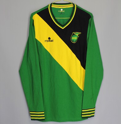 2015/16 JAMAICA RETRO JERSEY LARGE LONG SLEEVE FOOTBALL BOB MARLEY ...