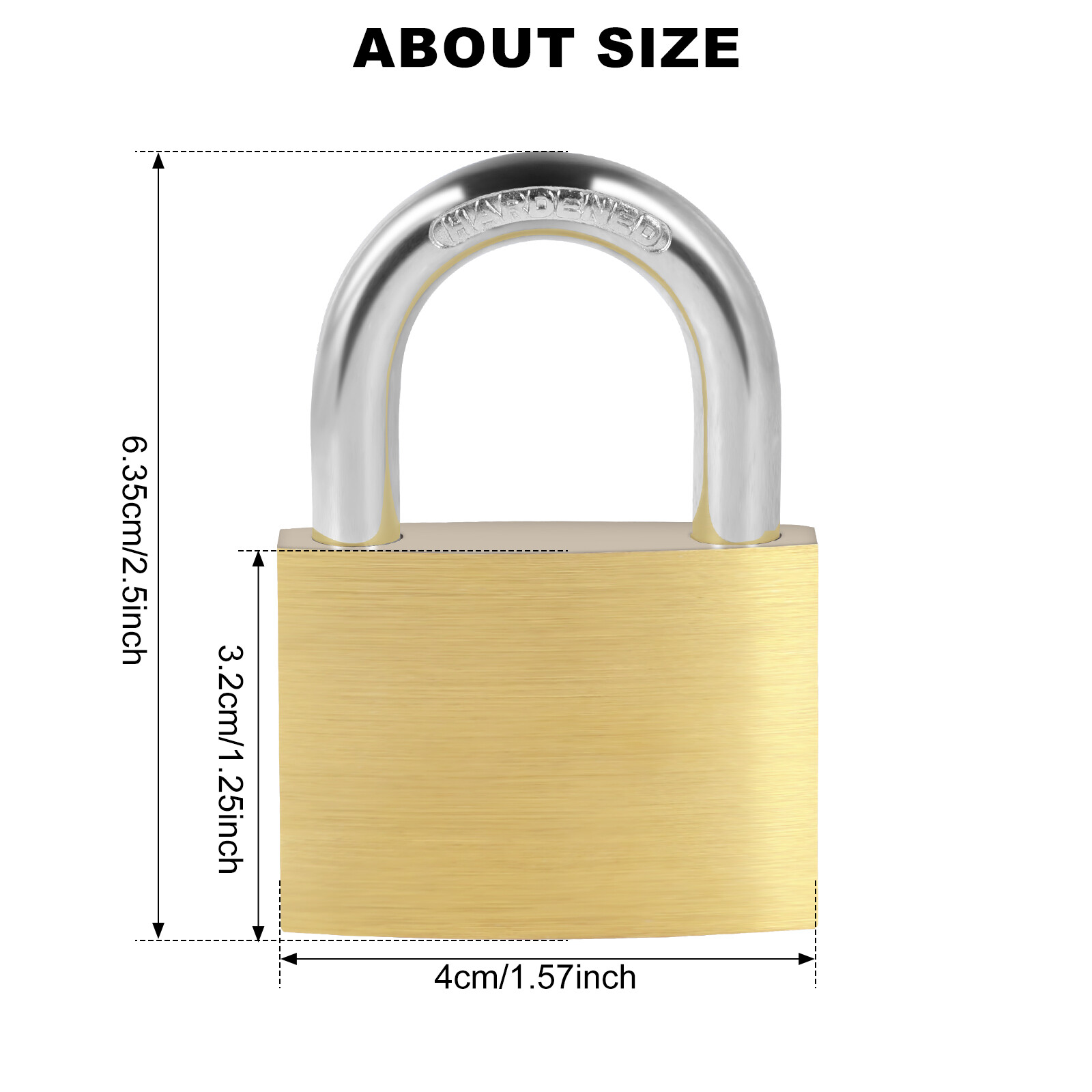 3Pcs Padlock with Keys 1-9/16inch Wide Solid Brass Padlock Keyed Alike ...