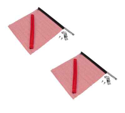 (2) EZ Mount Warning Flag Red 18" x 18" Spring Loaded Quick n Easy ...
