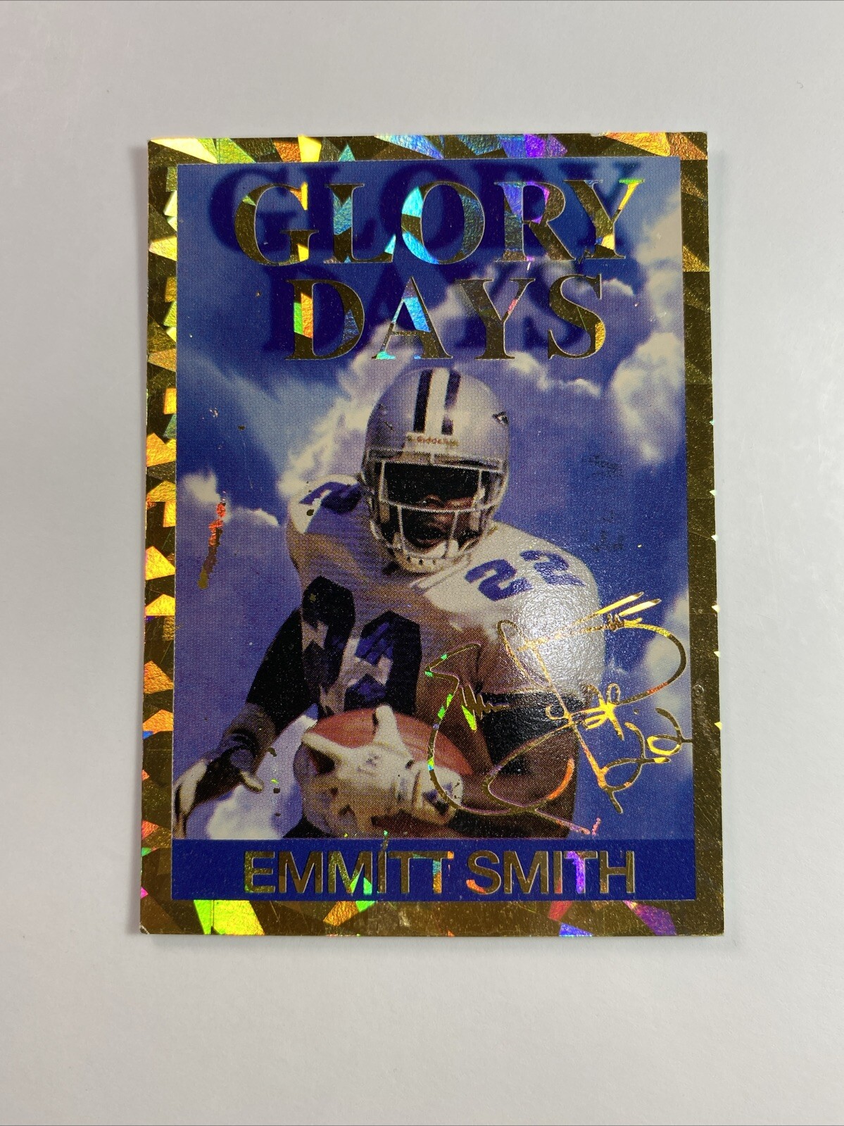 Emmitt Smith Dallas Cowboys Glory Days Gold Foil Prototype Football ...