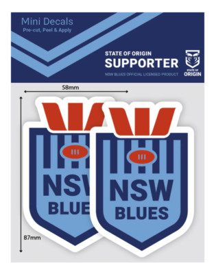 NRL Mini Decal - New South Wales Blues - NSW - Sticker Set Of 2 | eBay