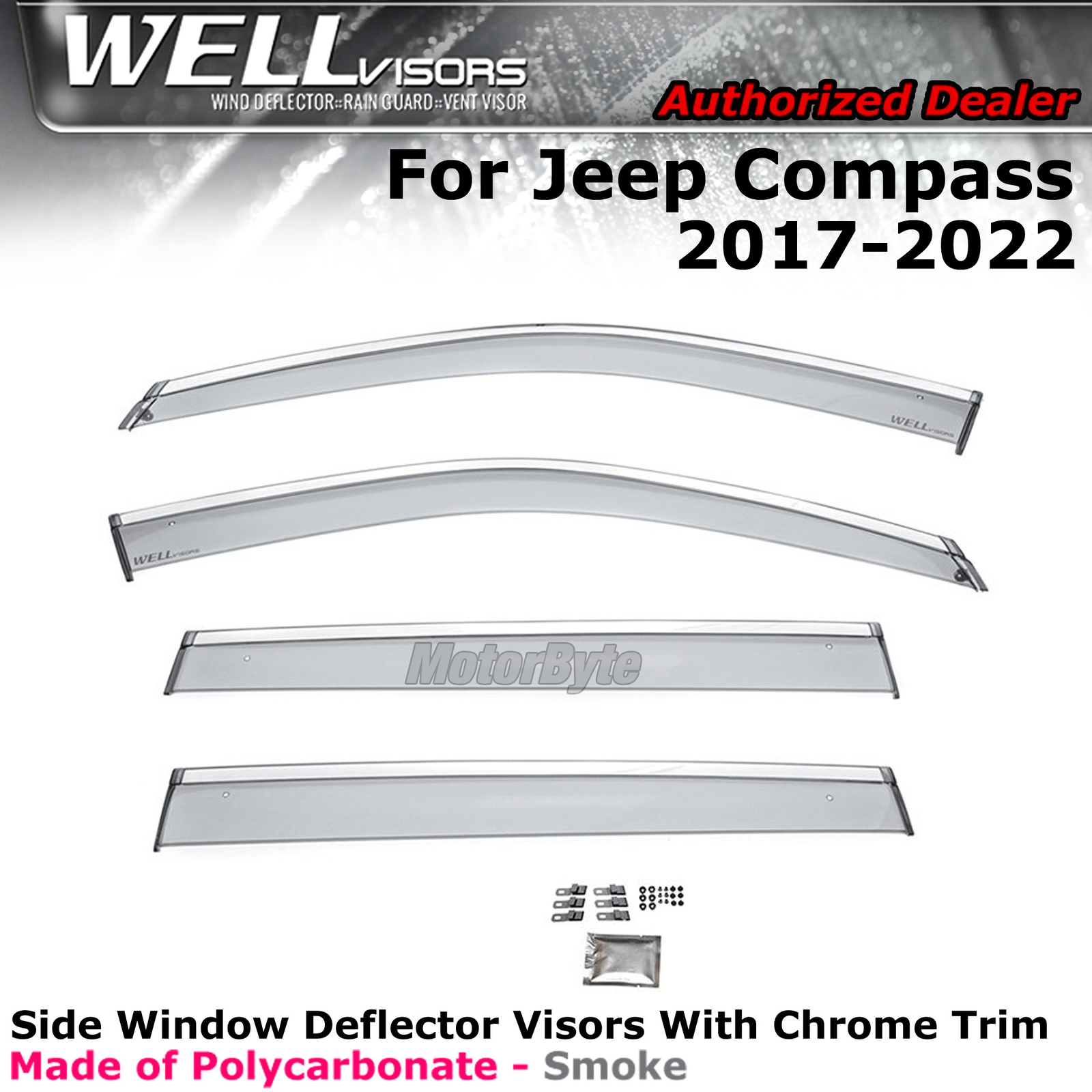 WELLvisors For Jeep Compass 2017-2022 Side Clip-On Window Sun Visors ...
