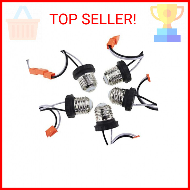 Rextin Medium Edison E26 Socket Adapter Base Male Screw in Light Bulb ...