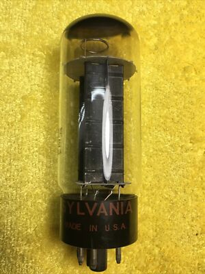 SYLVANIA 5U4GB RECTIFIER VACUUM TUBE TESTED VINTAGE BLACK PLATES A214.C ...