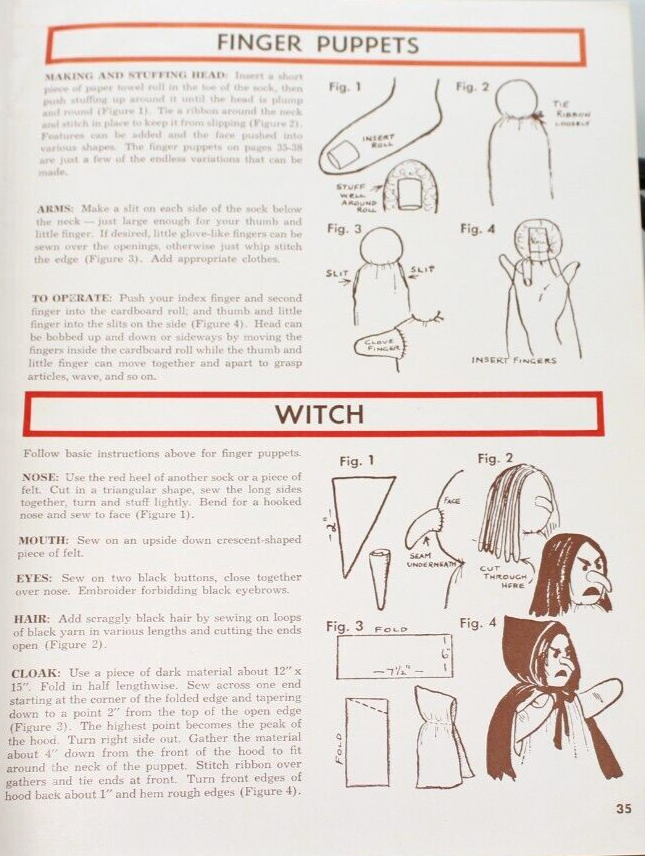 Vintage Pack O Fun Publication How to Make Sock Toys 1958 Monkey Nelson ...