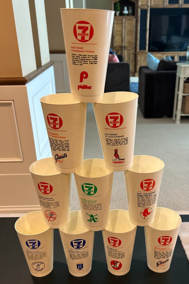1972 - 7-Eleven (7-11) MLB Baseball Player Slurpee Plastic Cups - Lot ...