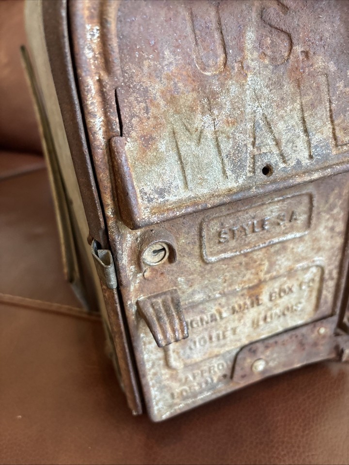 Vintage 1899 Bates Hawley US MAIL Style 3A Mailbox W/ Cast Iron Door ...