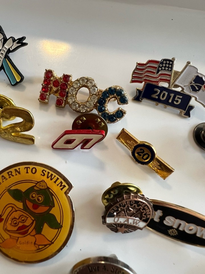 Lot 45 Pc Mixed Lapel Hat Pins Events Flags Travel Awards Random Misc ...