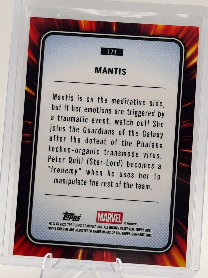 Mantis 2025 Topps Marvel Chrome Iron Man Refractor Card Red Orange ...