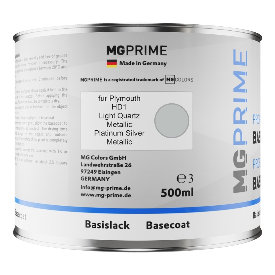 Autolack Set Dose spritzfertig für Plymouth HD1 Light Quartz Metallic 1 ...