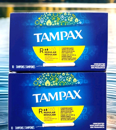 Tampax 20 Ct Cardboard Applicator Regular Absorbency Unscented 10 each ...