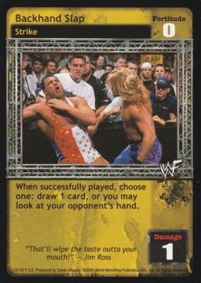 WWE: Backhand Slap [Played] card type Strike Raw Deal Wrestling WWF | eBay