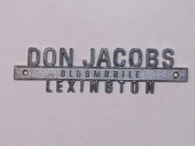 Vintage Don Jacobs Oldsmobile Lexington Kentucky Metal Dealer Badge ...