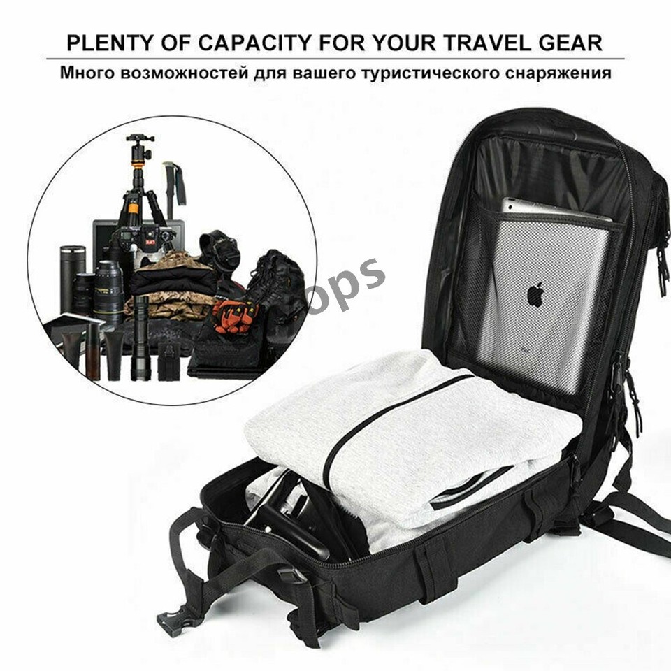 Military Tactical Backpack 45L Large Army Men Pack Molle Rucksacks 3 ...
