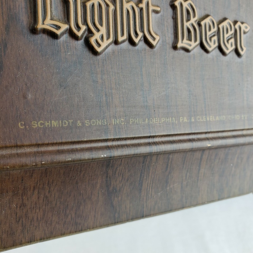 Rare Vintage Schmidt's Light Beer Sign Christian Schmidt & Son Phila ...