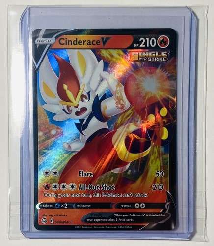 Cinderace V 044/264 - Pokemon TCG Fusion Strike Ultra Rare Hol0 Card ...