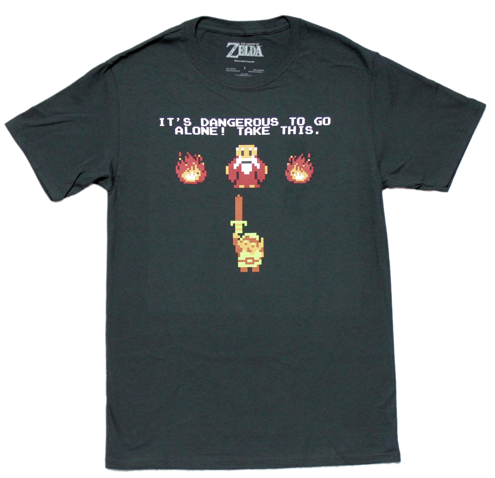 Legend of Zelda New Adult T-Shirt- 8 bit It's Dangerous to go alone ...