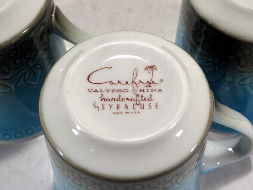 Carefree Calypso China Syracuse Coffee Mug Cup Set of 3 Teal ...
